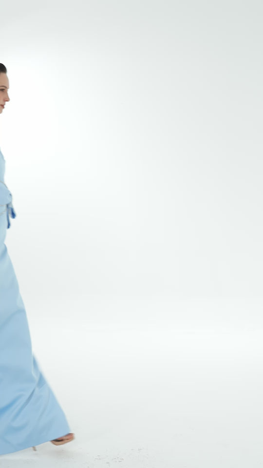 Taş İşleme Detaylı Straplez Yaka Uzun Abiye Elbise - 9185C | CENGIZ AKTURK