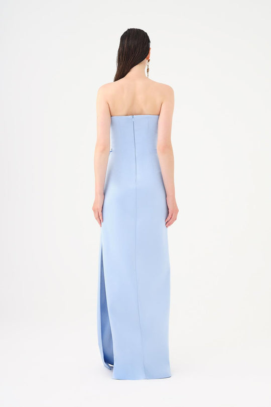 Taş İşleme Detaylı Straplez Yaka Uzun Abiye Elbise - 9185C | CENGIZ AKTURK